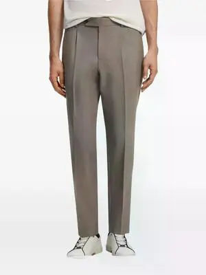 BOSS Pleated Relaxed-fit Trousers In Virgin Wool
