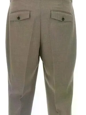 BOSS Pleated Relaxed-fit Trousers In Virgin Wool