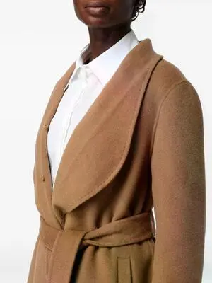 HANITA Faux-fur Collar Belted Coat