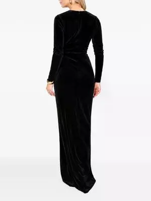 ROSERRY Scarlett Knot-detail Velvet Maxi Dress