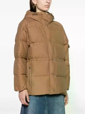 Moncler Himalaya Hooded Short Down Jacket - Brown