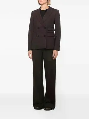 D.exterior Houndstooth Double-breasted Blazer