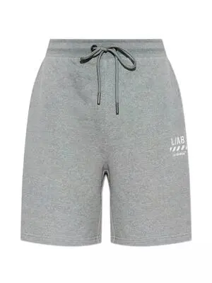 L/AB C/O OFF-WHITE Logo-print Drawstring Shorts - Grey