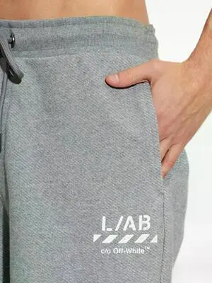 L/AB C/O OFF-WHITE Logo-print Drawstring Shorts