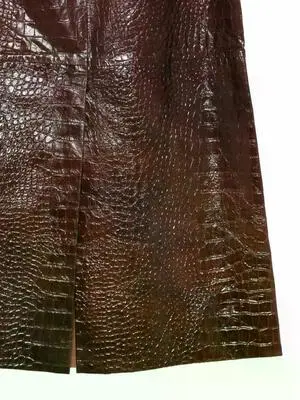 ALYSI Croc-effect Midi Skirt