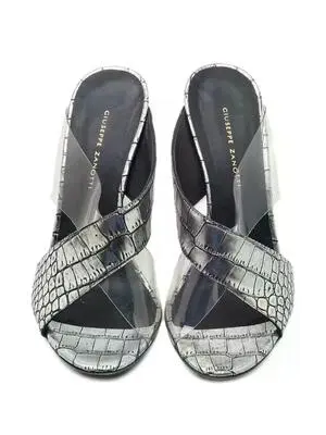 GIUSEPPE ZANOTTI Crocodile-embossed Heel Sandals