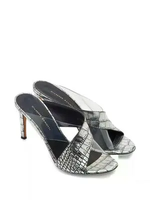 GIUSEPPE ZANOTTI Crocodile-embossed Heel Sandals