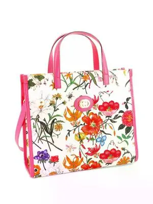 Gucci Convertible Flora Canvas Medium Tote Bag - Pink