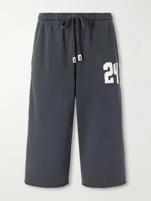 NAHMIAS Hoops 24 Straight-leg Cropped Cotton-jersey Sweatpants - Black