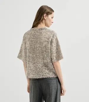 Brunello Cucinelli Embroidered Short-sleeve Sweater