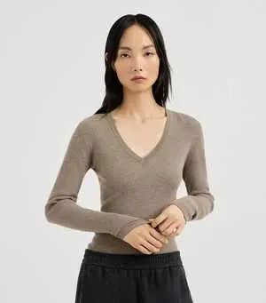 Brunello Cucinelli Cashmere-blend Ribbed Sparkle Sweater