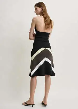 TOTEME Chevron Stripe Skirt /green - Black