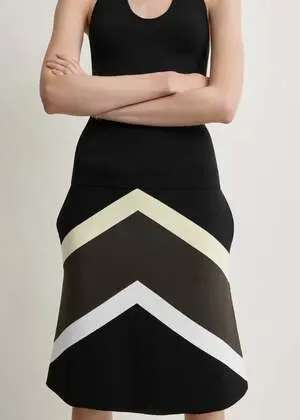 TOTEME Chevron Stripe Skirt /green - Black