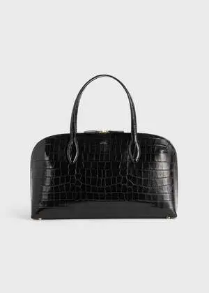TOTEME Medium Croco-embossed Day Tote - Black