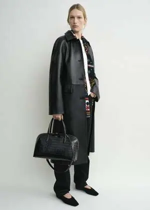 TOTEME Medium Croco-embossed Day Tote - Black