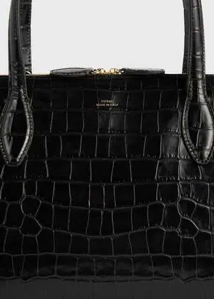 TOTEME Medium Croco-embossed Day Tote - Black