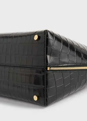 TOTEME Medium Croco-embossed Day Tote - Black