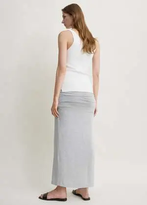 TOTEME Draped Jersey Skirt Pale Mélange