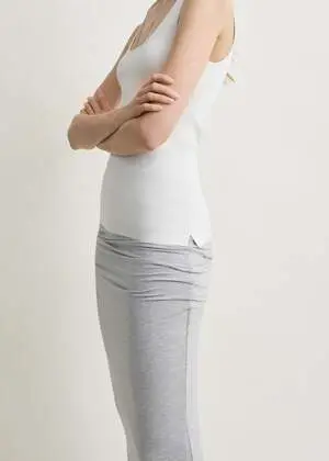 TOTEME Draped Jersey Skirt Pale Mélange