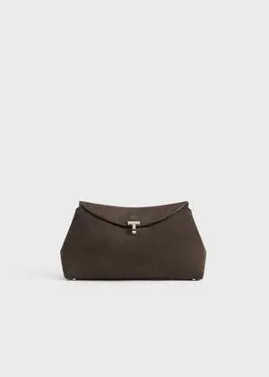 TOTEME T-lock Suede Clutch