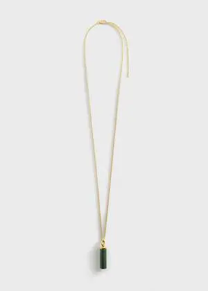 TOTEME Monogram Jade Seal Necklace Dark Green