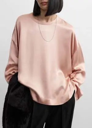 TOTEME Boxy Satin Top Pale - Pink