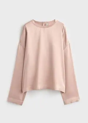 TOTEME Boxy Satin Top Pale - Pink