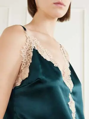 DÔEN Kira Corded Lace-trimmed Silk-satin Cami