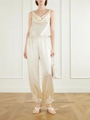 DÔEN Manon Gathered Silk Top - Neutrals
