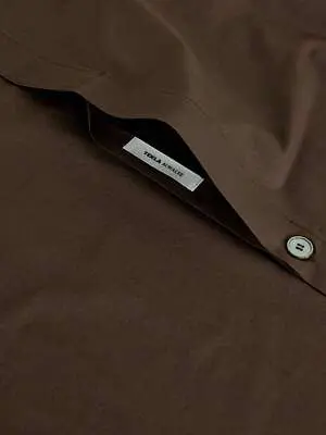 TEKLA Percale Organic Cotton Duvet Cover - Dark Brown