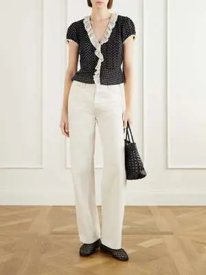 DÔEN Orella Lace-trimmed Organic Cotton Blouse