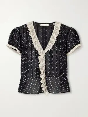 DÔEN Orella Lace-trimmed Organic Cotton Blouse - Multi