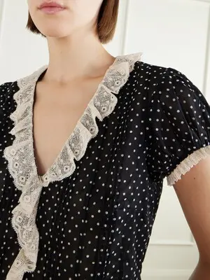 DÔEN Orella Lace-trimmed Organic Cotton Blouse - Multi