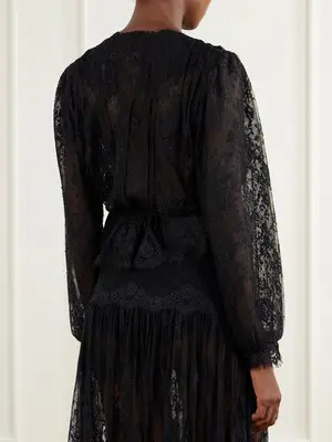 DÔEN Amaline Lace Blouse - Black