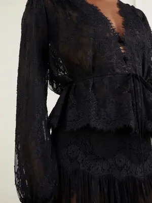 DÔEN Amaline Lace Blouse - Black