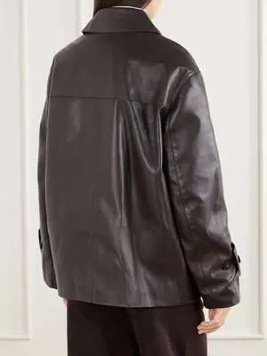 JOSEPH Delia Double-breasted Leather Jacket