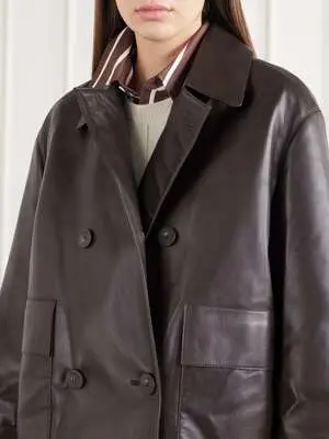 JOSEPH Delia Double-breasted Leather Jacket
