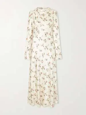 DÔEN Floral-printed Satin Maxi Dress - Multi