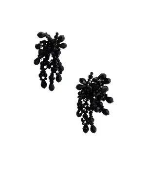 Simone Rocha Wilted Chandelier Crystal Earrings - Black