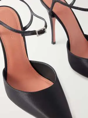 Amina Muaddi Carolyn 100 Satin Pumps