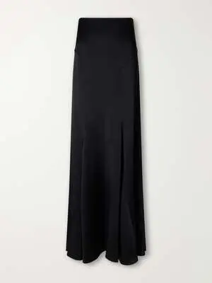 Stella McCartney Paneled Satin Maxi Skirt - Black