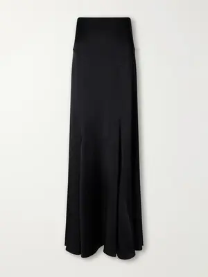 Stella McCartney Paneled Satin Maxi Skirt - Black