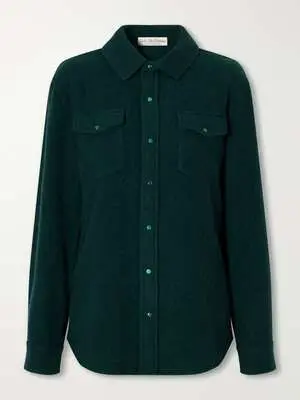 GOD'S TRUE CASHMERE Malachite Brushed Cashmere Shirt - Emerald
