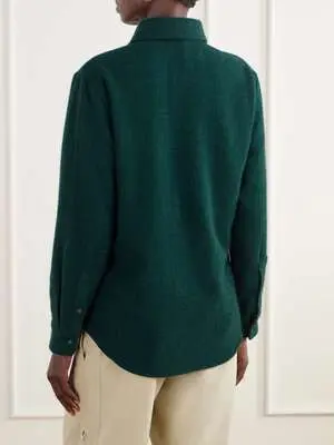 GOD'S TRUE CASHMERE Malachite Brushed Cashmere Shirt