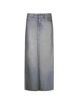 7 For All Mankind Metallic-effect Slit Maxi Skirt