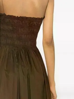 Matteau Shirred-bodice Spaghetti-strap Midi Dress