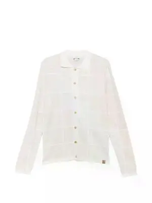 JACOB COHЁN Check-knit Button-up Cardigan - Neutrals