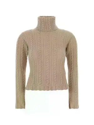 Moncler Ruffled-hem Cable-knit Sweater - Neutrals