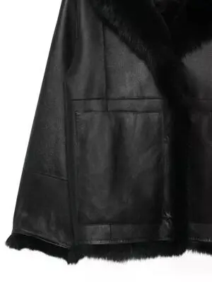 YVES SALOMON Reversible Leather And Shearling Hooded Jacket - Black