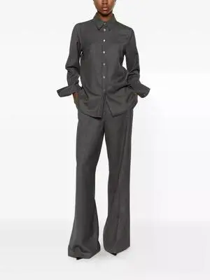 CALIBAN Pressed-crease Wide-leg Trousers - Grey